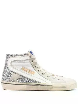 GOLDEN GOOSE Glitter-detail Leather High-top Sneakers