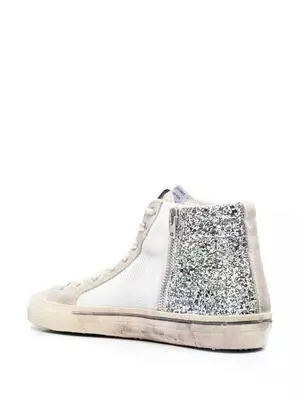 GOLDEN GOOSE Glitter-detail Leather High-top Sneakers
