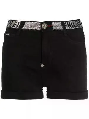 Philipp Plein Logo-embellished Denim Shorts