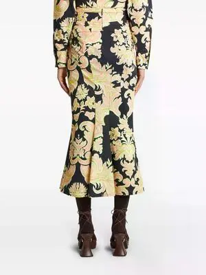 Etro Abstract-print Cotton Midi Skirt