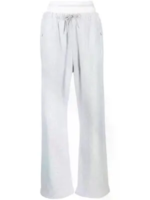 Alexander Wang Logo-waistband Layered Track Pants - Grey