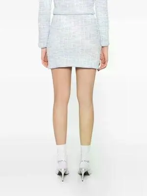 SELF-PORTRAIT Checked Knitted Mini Skirt