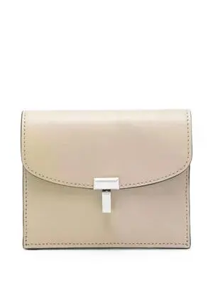TOTEME T-lock Leather Card Holder - Neutrals