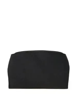 FERRAGAMO Hammered Calfskin Leather Hug Messenger Bag - Black