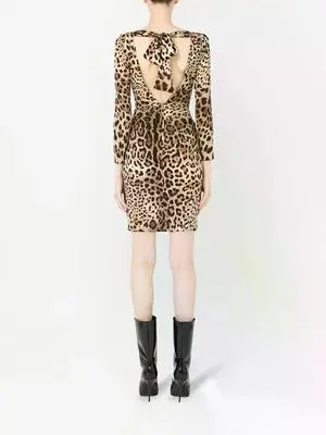 Dolce & Gabbana Leopard-print Stretch-silk Dress