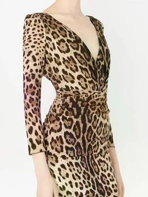 Dolce & Gabbana Leopard-print Stretch-silk Dress