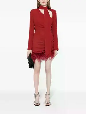 DE LA VALI Avenue Feather-trim Minidress