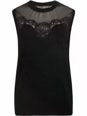 Dolce & Gabbana Lace-detail Sleeveless Jumper