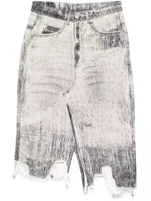 Camper Denim Midi Skirt - Grey