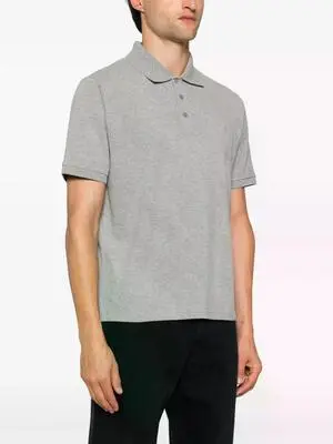 Saint Laurent Piqué-weave Polo Shirt - Grey