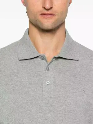 Saint Laurent Piqué-weave Polo Shirt - Grey