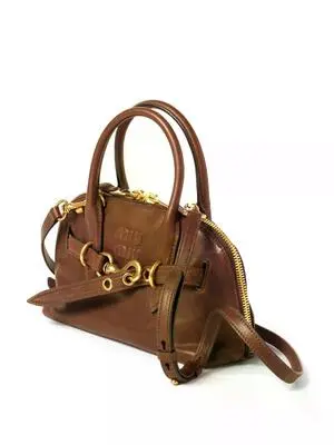 Miu Miu Small Aventure Leather Tote Bag - Brown