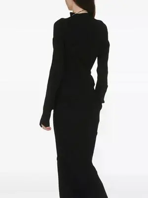 Balenciaga Spiral Ribbed-knit Maxi Dress
