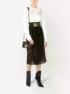 Dolce & Gabbana Floral-lace Midi Skirt