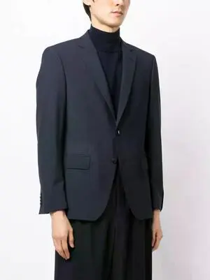BOSS Notched-lapels Single-breasted Blazer - Blue
