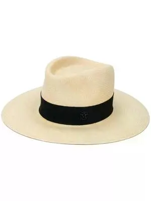 MAISON MICHEL Charles Straw Fedora Hat - Neutrals