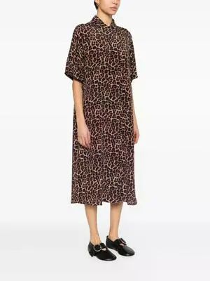 ANINE BING Julia Leopard Print Dress