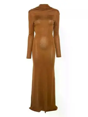 AYA MUSE Longsleeve Open-back Maxi Dress