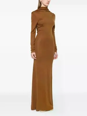 AYA MUSE Longsleeve Open-back Maxi Dress