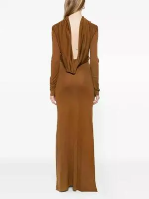 AYA MUSE Longsleeve Open-back Maxi Dress