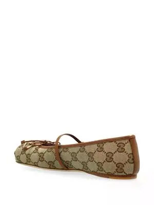 Gucci Print Strap Ballet Flats - Neutrals
