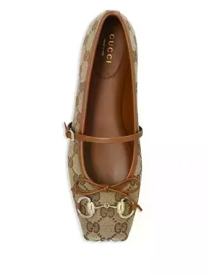 Gucci Print Strap Ballet Flats - Neutrals
