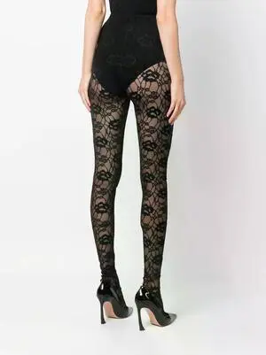 Saint Laurent Lace-detailing Stretch Tights