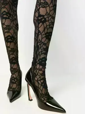 Saint Laurent Lace-detailing Stretch Tights