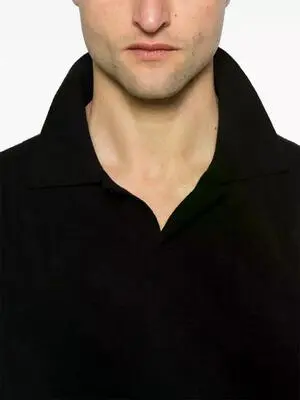 Saint Laurent Wool Polo Shirt - Black