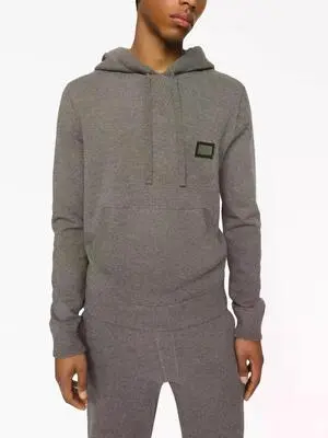 Dolce & Gabbana Wool-cashmere Hoodie With Logo Tag