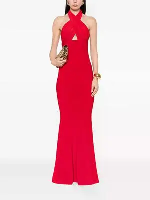 Norma Kamali Cross Halterneck Gown