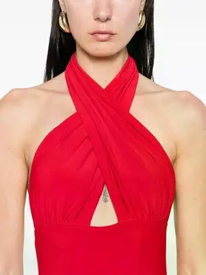 Norma Kamali Cross Halterneck Gown