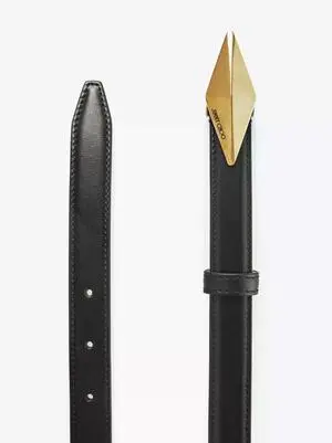 JIMMY CHOO Diamond Leather Belt - Black