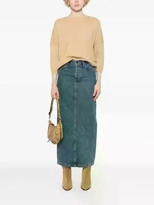 Max & Moi Fine-knit Jumper With Leather Detail