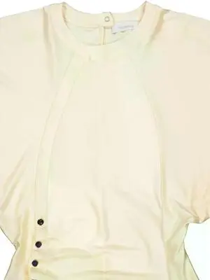 Rabanne Draped-detail Round-neck Blouse - Neutrals