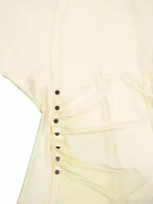 Rabanne Draped-detail Round-neck Blouse - Neutrals
