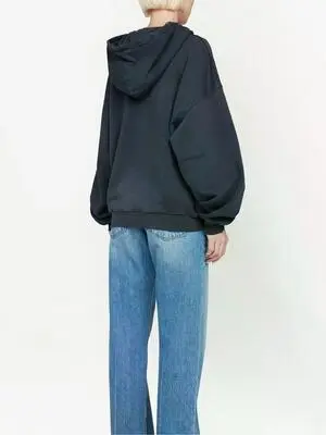 ANINE BING Harvey Logo-print Cotton Hoodie - Grey