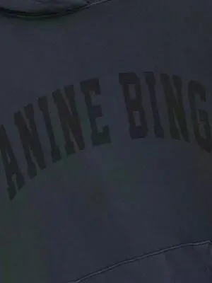 ANINE BING Harvey Logo-print Cotton Hoodie - Grey