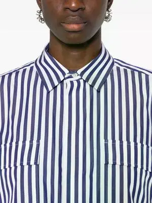 Sacai Striped Cotton Cropped Blouse