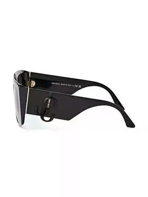JIMMY CHOO Acetate Logo Lettering Square Frame Sunglasses