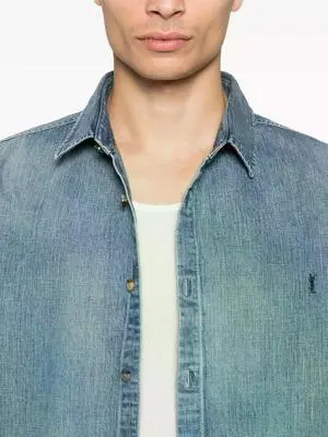 Saint Laurent Cassandre Denim Shirt - Blue
