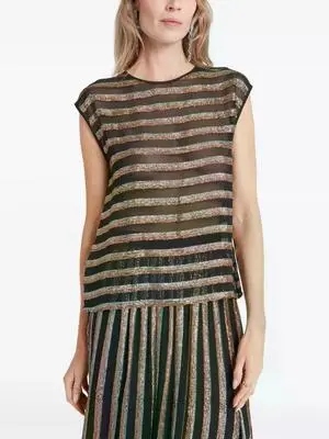 TEMPERLEY LONDON Selena Sequin Embellished Striped Top