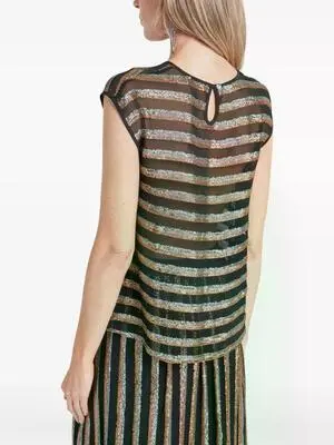 TEMPERLEY LONDON Selena Sequin Embellished Striped Top