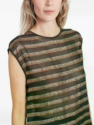 TEMPERLEY LONDON Selena Sequin Embellished Striped Top