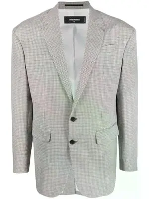 Dsquared2 Single-breasted Checked Jacket - Blue