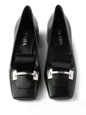 Prada 35mm Brushed-leather Pumps - Black
