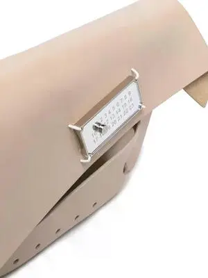 MAISON MARGIELA Snatched Leather Clutch Bag - Neutrals