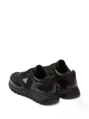 Prada Geometric-pattern Panelled Lace-up Sneakers