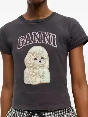 GANNI Organic Cotton Poodle Graphic T-shirt