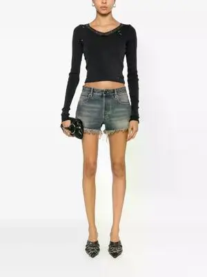 Balenciaga Logo-patch Denim Shorts